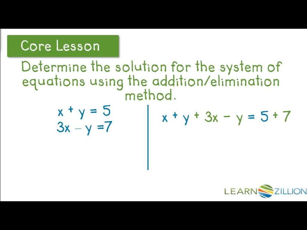 Solve a Linear System û by the Elimination Method | Pearson+ Channels
