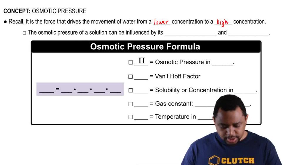 Osmotic Pressure Example Problem | Pearson+ Channels