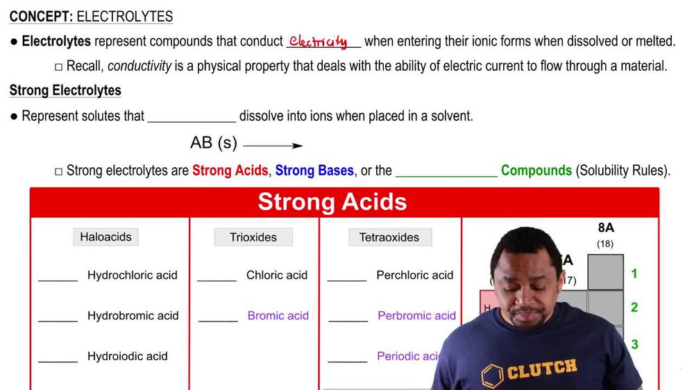 CHEMISTRY 101 - Electrolyte and nonelectrolyte solutions | Pearson+ ...