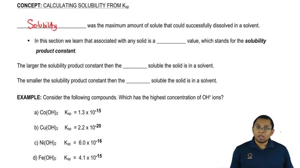 Use the values of Ksp in Appendix C to calculate the molar solubi... | Pearson+ Channels