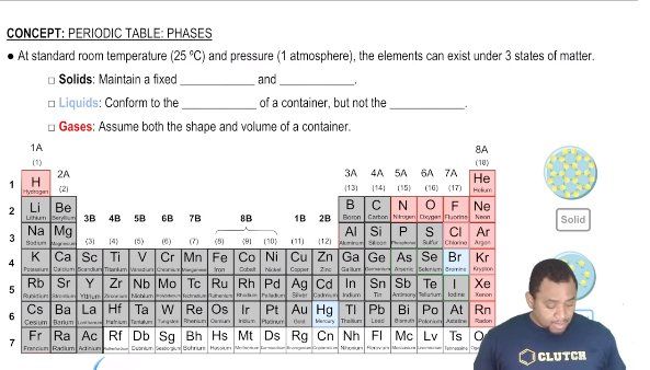 Periodic Table: Phases of Matter | Pearson+ Channels