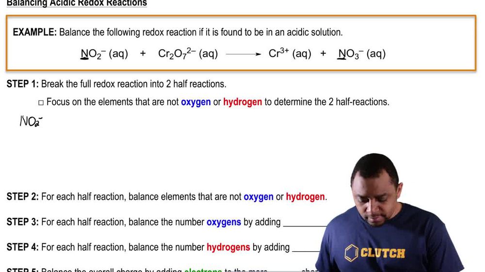 Balance the following redox reaction in an acidic solution.Cl2 (g ...