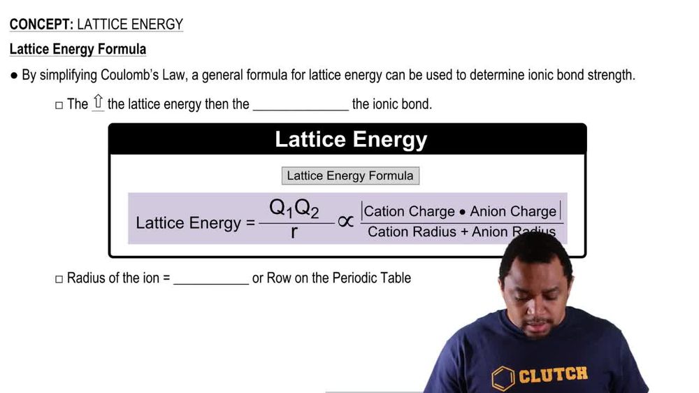 The lattice energy for ionic crystals decreases as the charge of ...