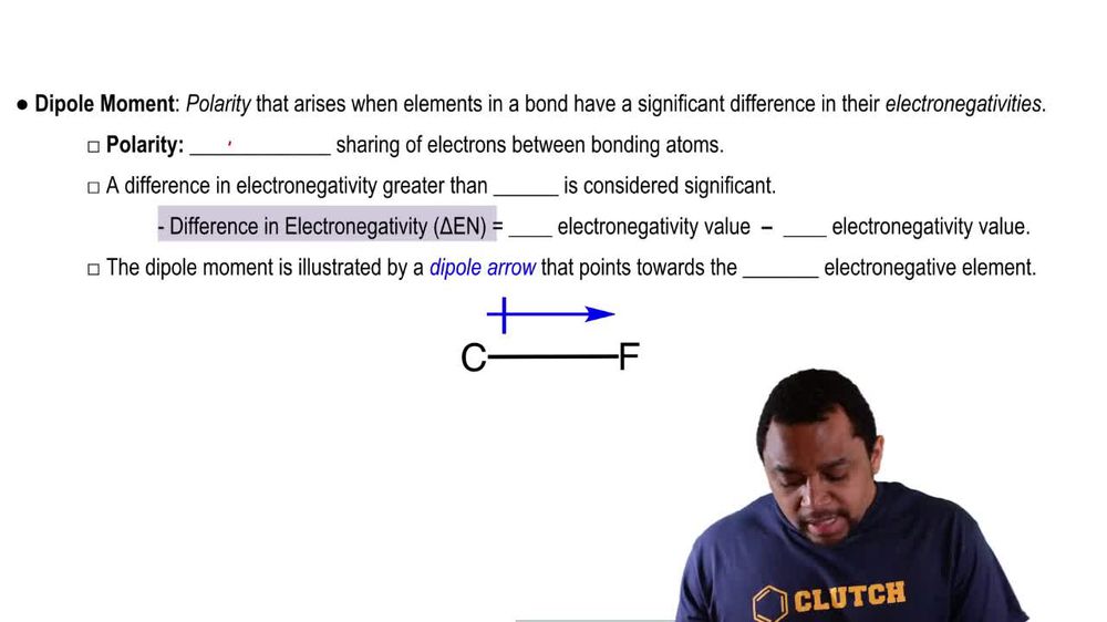 (c) Does the molecule BF2Cl have a dipole moment? | Pearson+ Channels