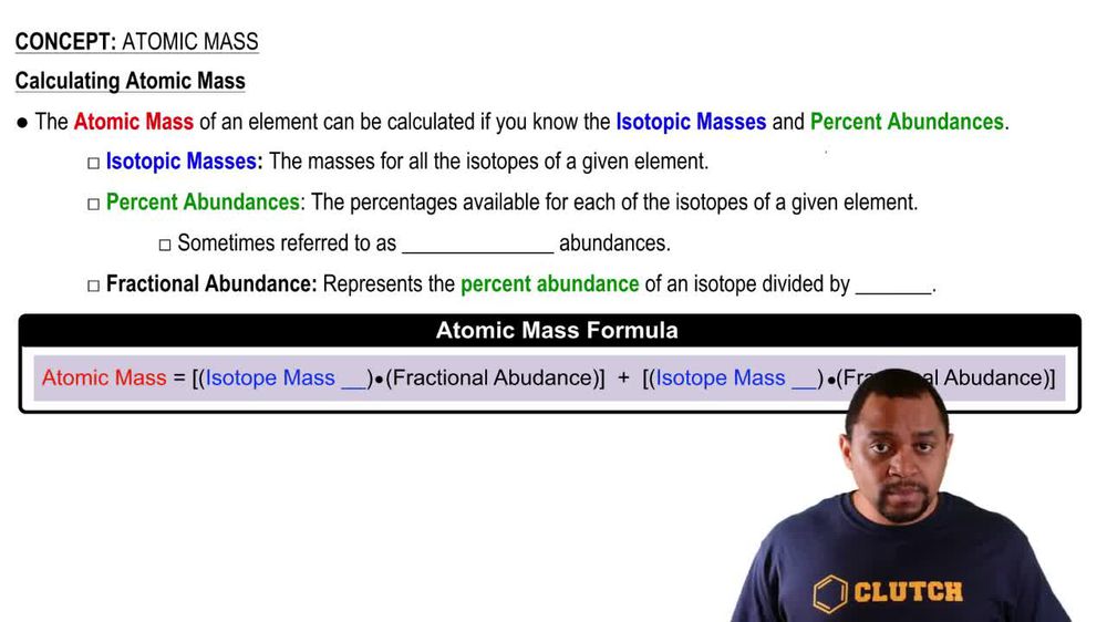 The unified atomic mass unit (u) 1/12 the mass of a neutral atom ...