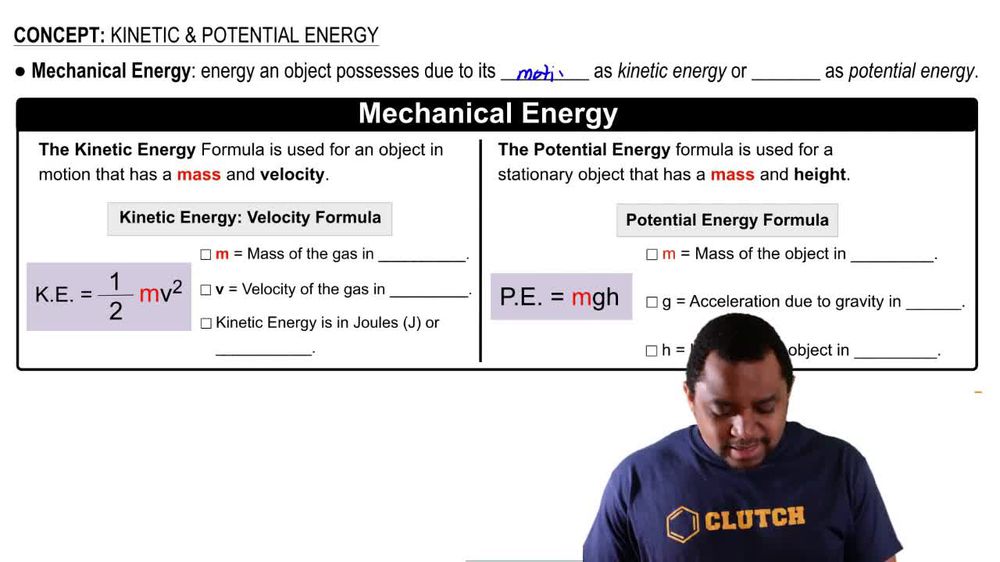 Kinetic & Potential Energy Example 2 | Pearson+ Channels