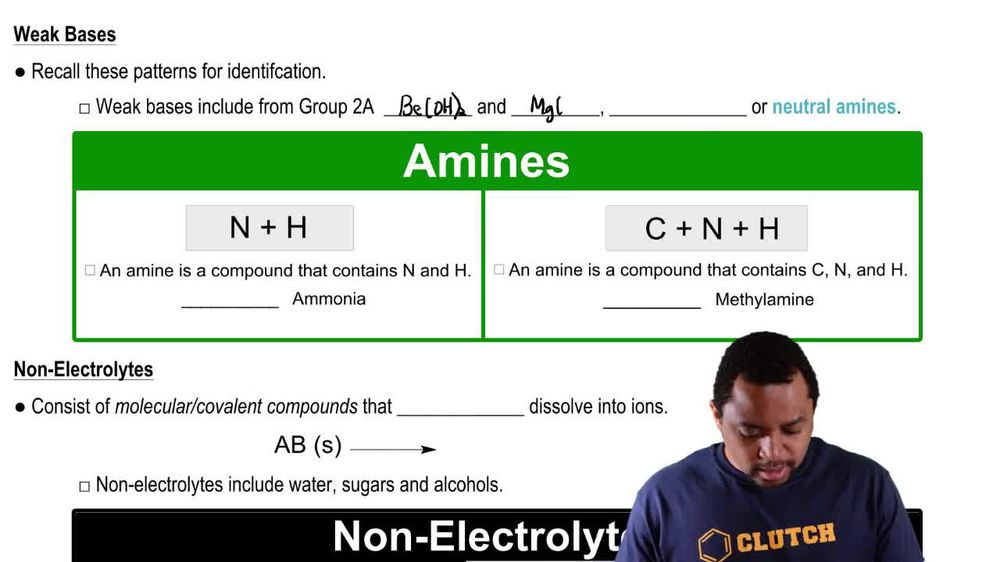 CHEMISTRY 101 - Electrolyte and nonelectrolyte solutions | Pearson+ ...