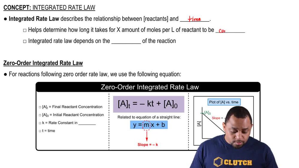 Integrated Rate Law Example 2 | Pearson+ Channels