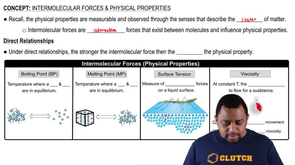 Intermolecular Forces & Physical Properties Example 2 | Pearson+ Channels