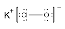 Draw the Lewis Dot Structure for potassium hypochlorite, KClO ...