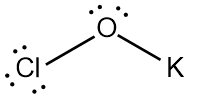 Draw the Lewis Dot Structure for potassium hypochlorite, KClO ...
