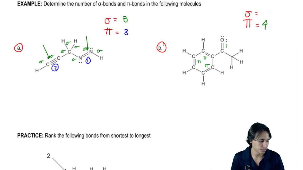 Single bonds, double bonds, and triple bonds. | Pearson+ Channels