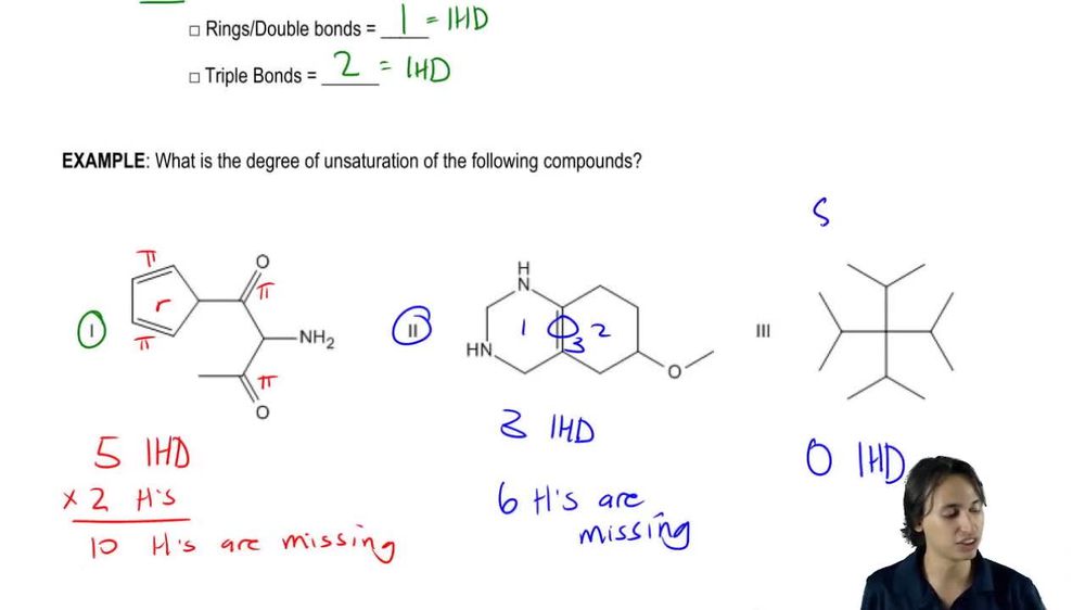 What index of hydrogen deficiency is. | Pearson+ Channels