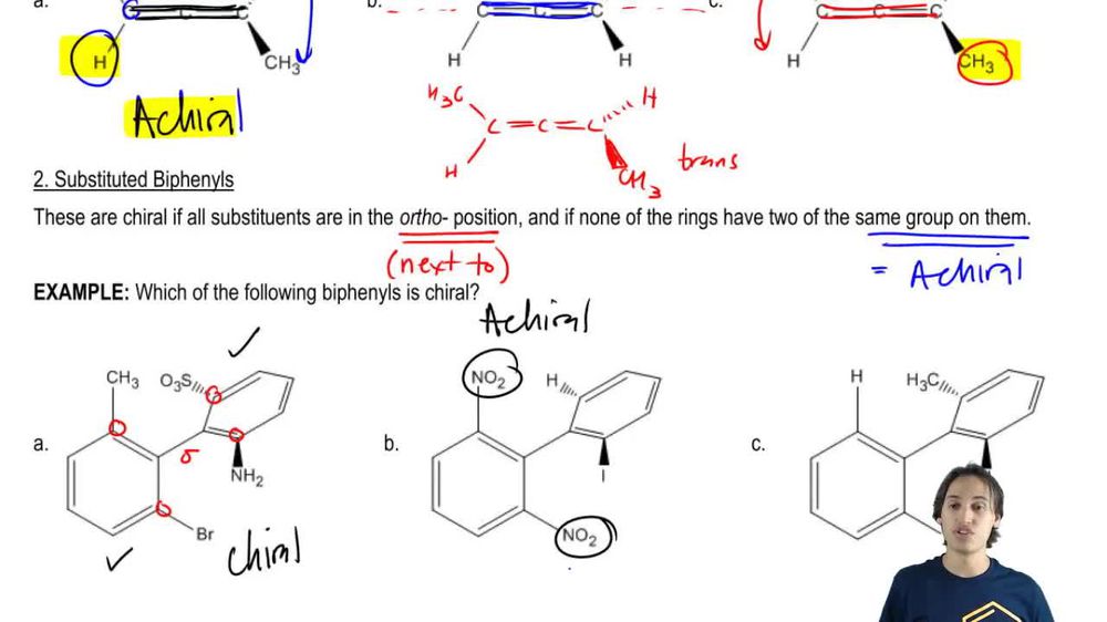 Is the following allene chiral? | Pearson+ Channels