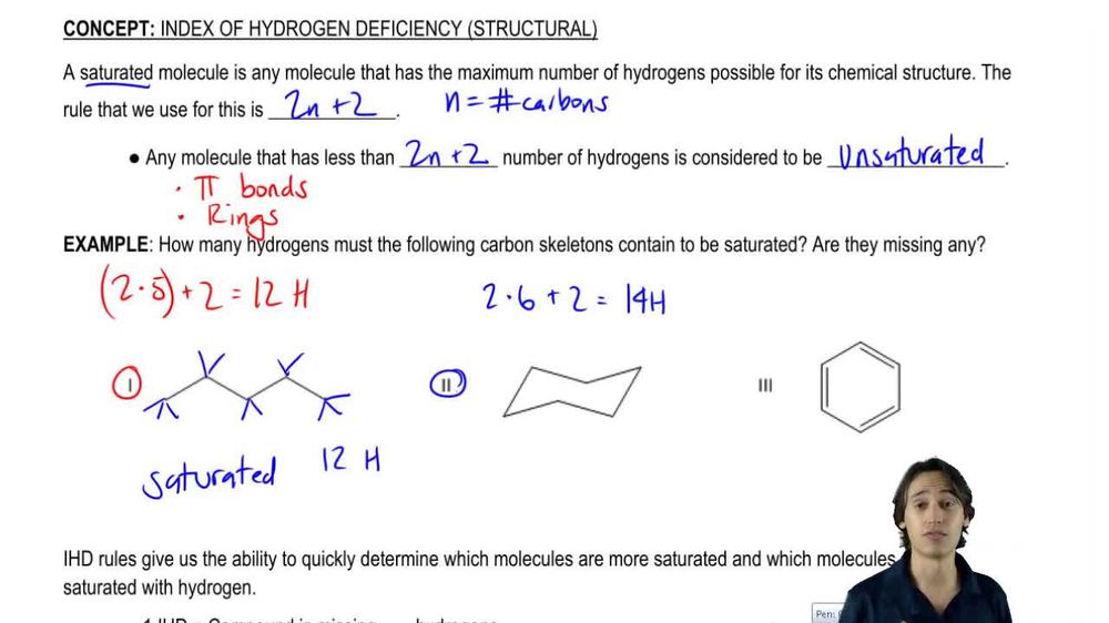 Calculating IHD using molecular formula | Pearson+ Channels