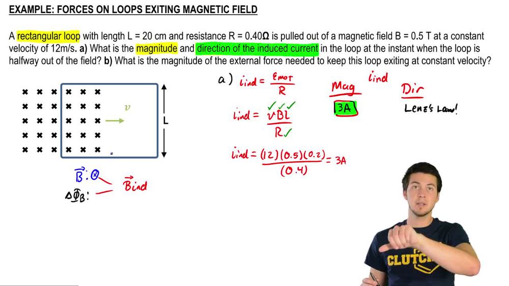 Emf induced in rod traveling through magnetic field | Physics | K ...