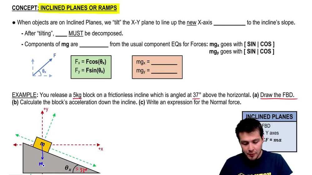 Newton's 2nd Law (18 of 21) Will it Accelerate? Inclined Plane an ...
