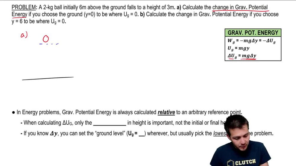 Gravitational Potential Energy, Example Problems | Pearson+ Channels