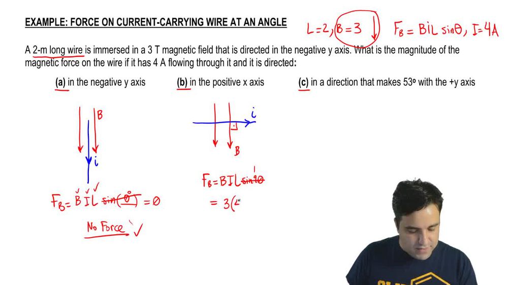 Force on a Current Carrying Wire in a Magnetic field | Pearson+ Channels