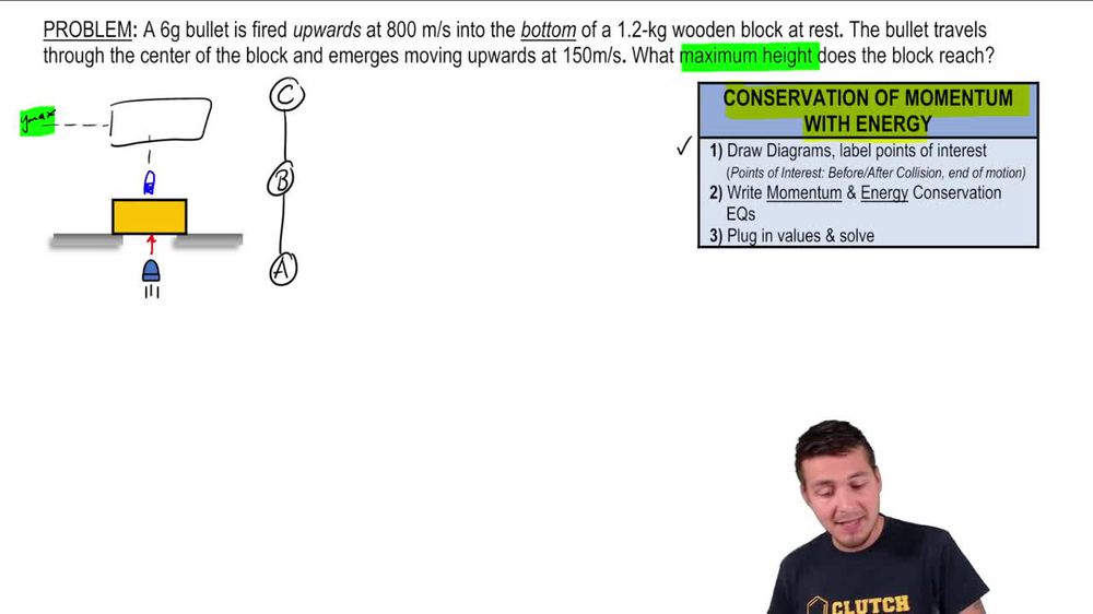 Spring gun momentum problem: spring with known compression launc ...