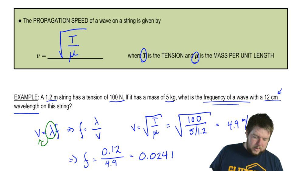 Wave motion | derivation for velocity of transverse wave on sting ...