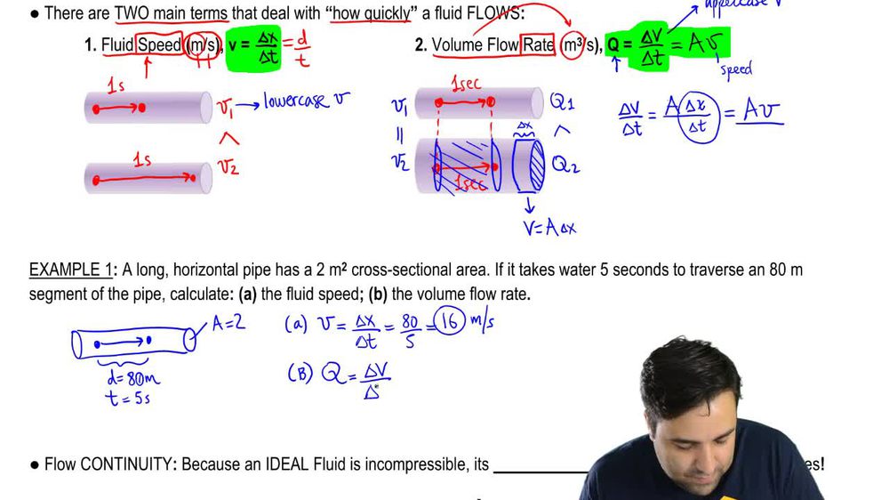 Fluids - Lecture 2.1 - Continuity and Bernoulli's Equation | Pearson+ ...