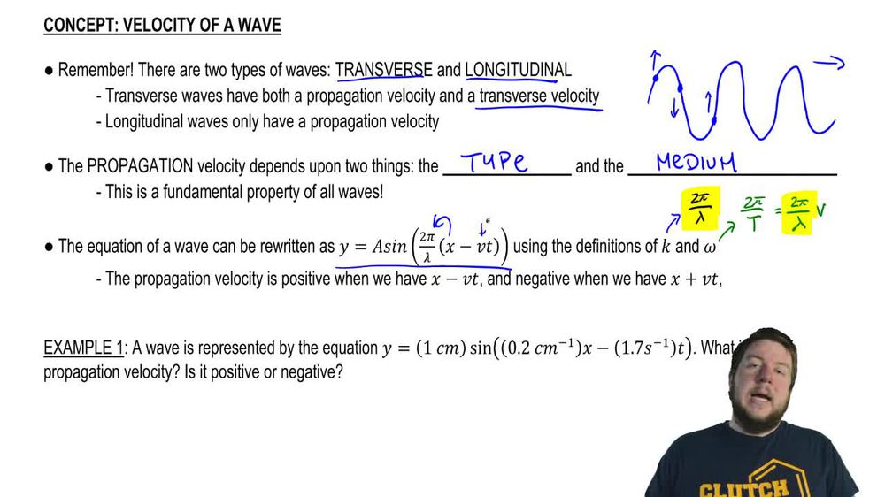 The vertical displacement of a wave moving along the x-axis is gi... | Pearson+ Channels