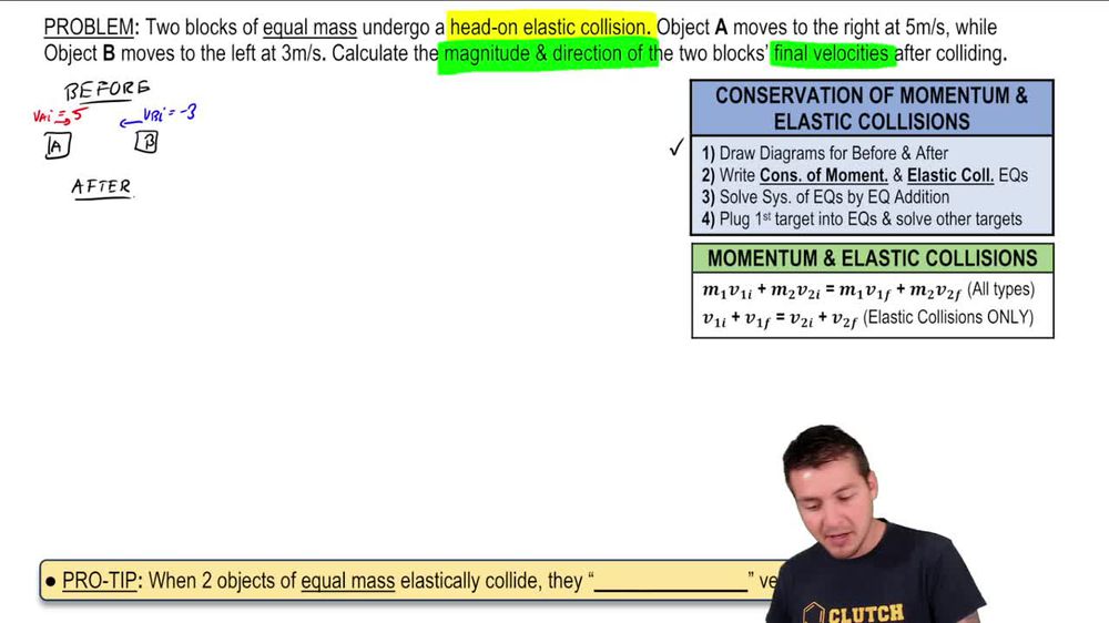 Momentum (14 of 16) Elastic Collisions, Example 4 | Pearson+ Channels
